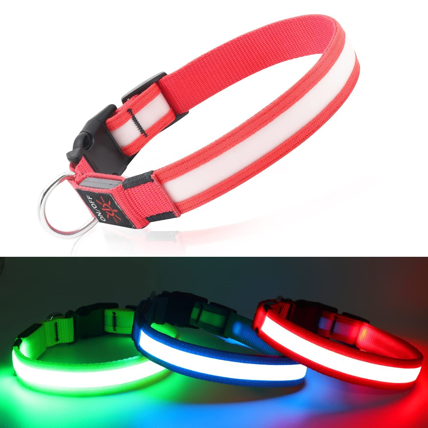 Collares de perro iluminados recargables Collar de perro iluminado LED ...