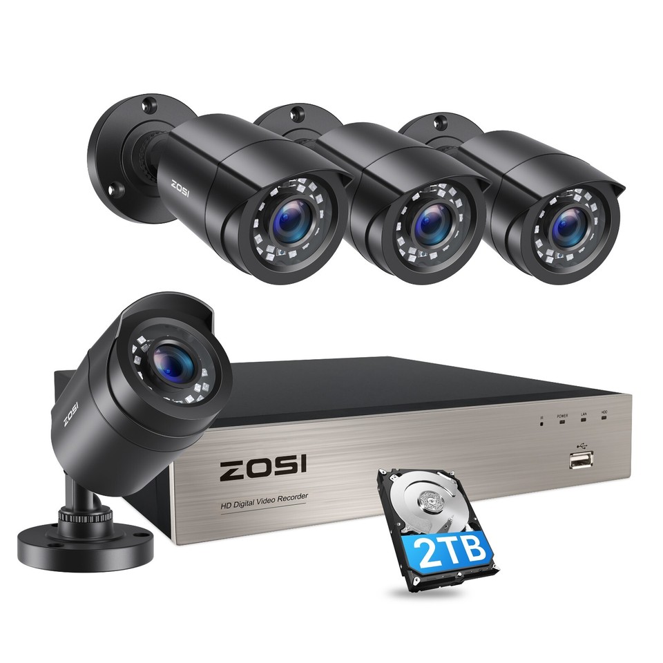 ZOSI H.265 8CH 5MP Lite DVR 1080P HD CCTV Security Camera System IR ...