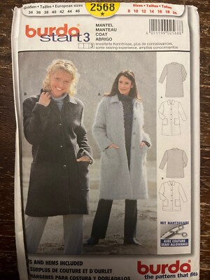 Burda 2568 UNCUT Sewing Pattern, Misses' Coat, Size 8-20 | eBay