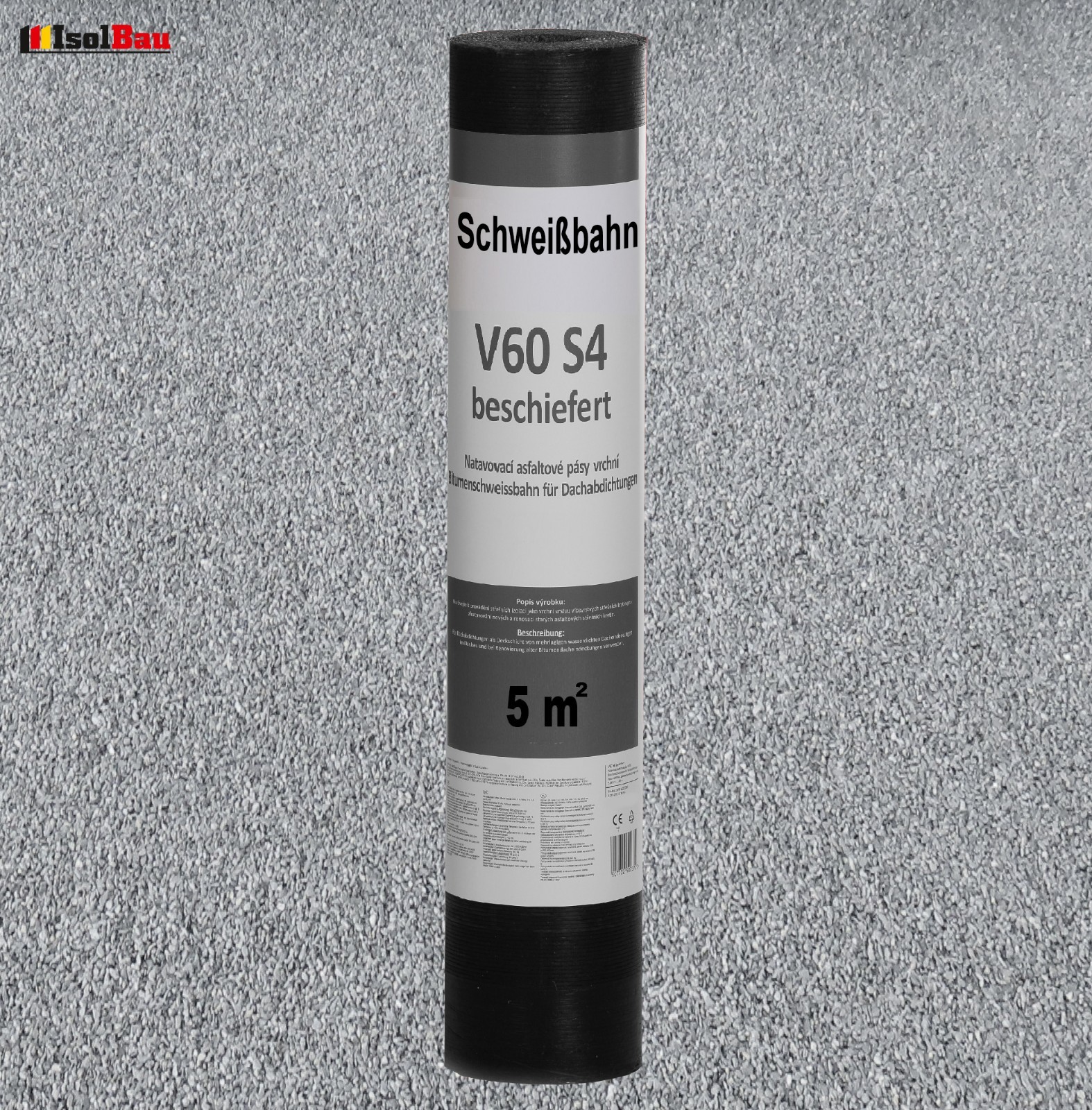 Schweißbahn V60 S4 beschiefert 5 m GRAU Bitumenbahn Dachbahn Dachpappe ...