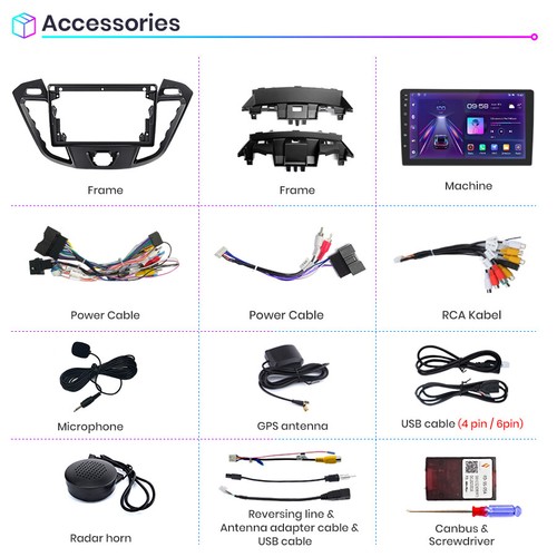 For Ford Transit Custom 1+32GB Android 12 Car GPS Sat NAV Stereo Radio ...