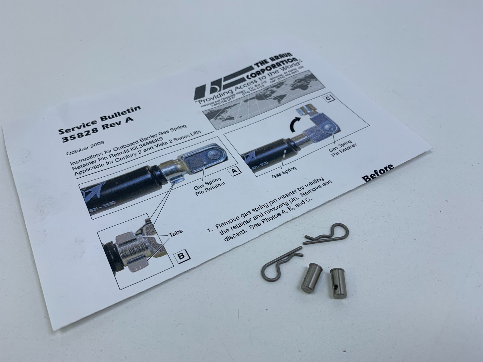 Braun Lift Gas Spring Pin Kit 34686KS for sale online | eBay