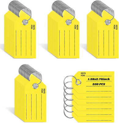 250 Pcs Key Tags with Labels Yellow Key Tags with Ring Key Chain Tags ...