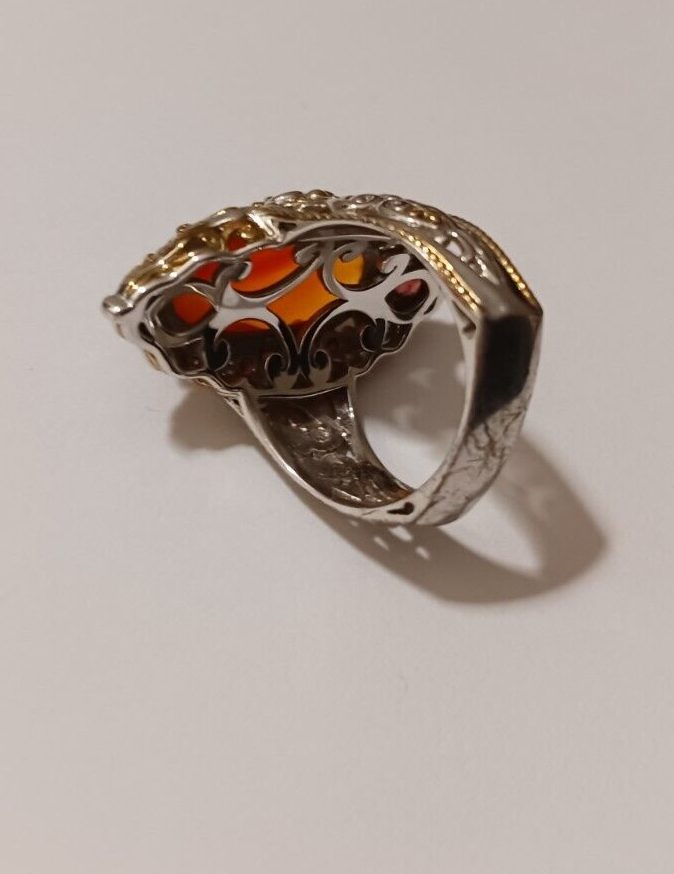 Michael Valitutti Gems En Vogue Size 8 Orange CARNELIAN Ring accent ...