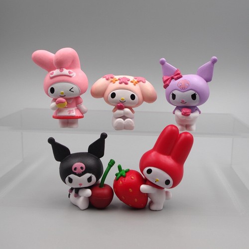 5pcs Cute Anime Kuromi My Melody Fruit Figures PVC Doll Toy Figurine ...