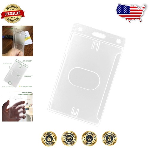 50 Pack Vertical ID Badge Holders with Thumb Slot - Heavy Duty ...
