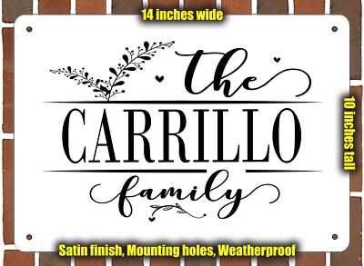 Carrillo Family Decorative Metal Door or Wall Plaque (Style 2) | eBay