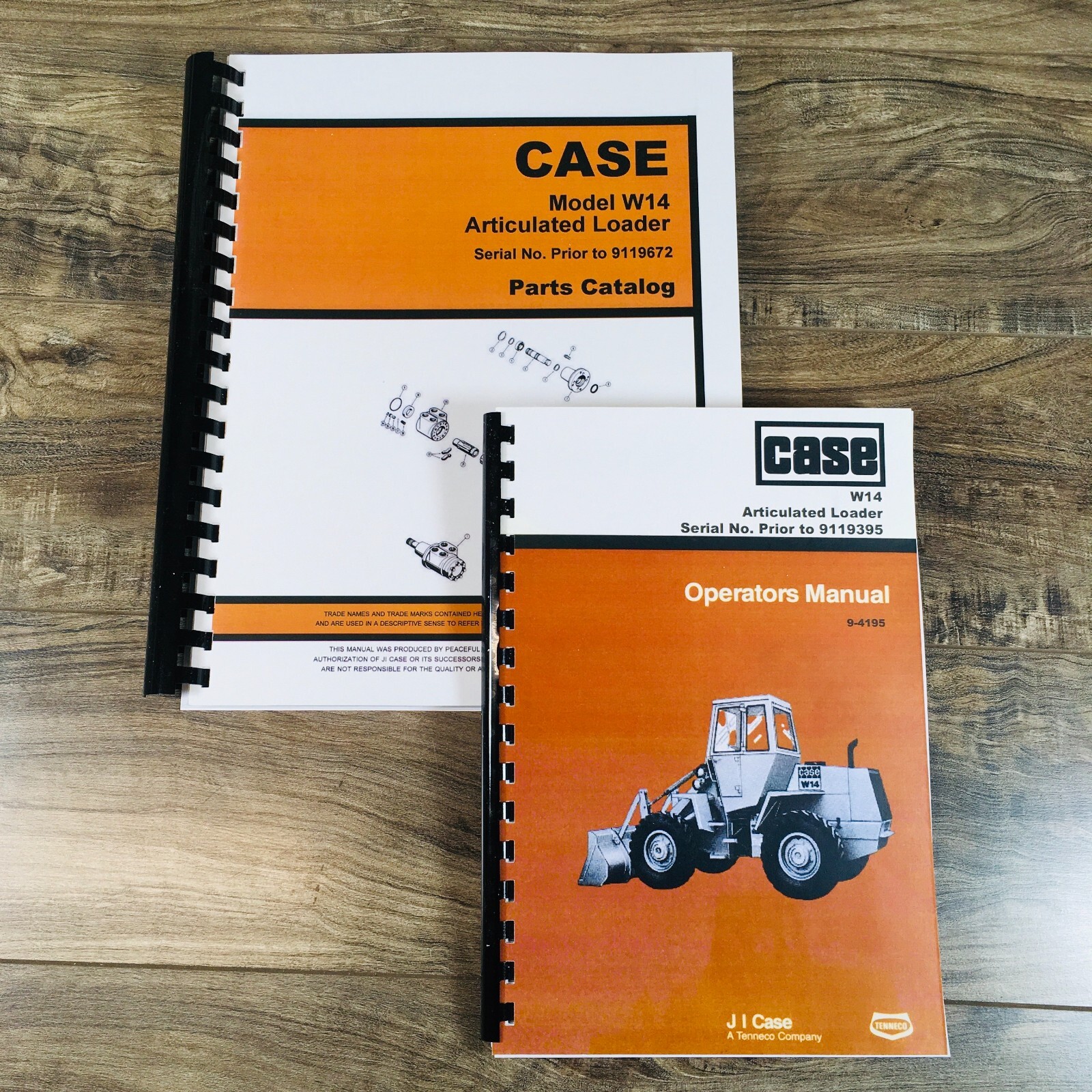 Case W14 Articulated Loader Parts Manual Catalog Operators Set Prior to ...