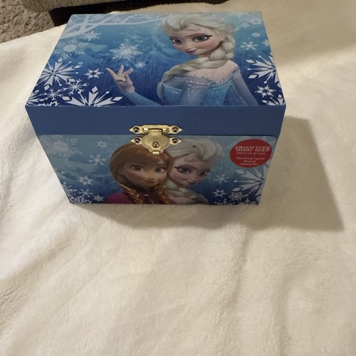 Disney Frozen Snow Queen Elsa Anna Wind Up Musical Music Jewelry Box ...
