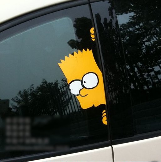 adesivo sticker SIMPSON BART DOOR prespaziato, auto,moto, 30cm | eBay