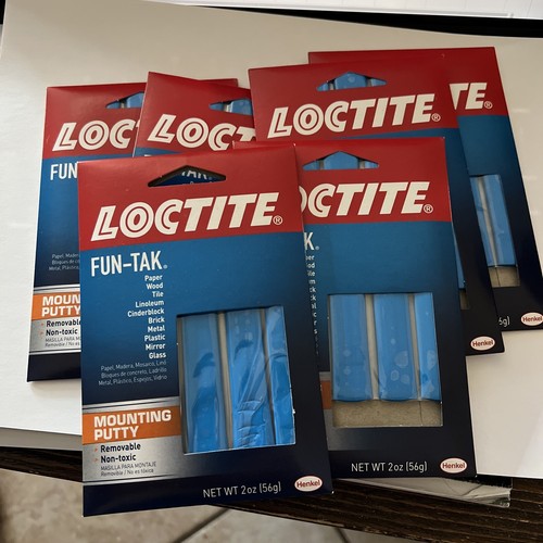 Fresh 6 Packs Henkel Loctite Fun-Tak Mounting Putty 2 oz. each Made in ...