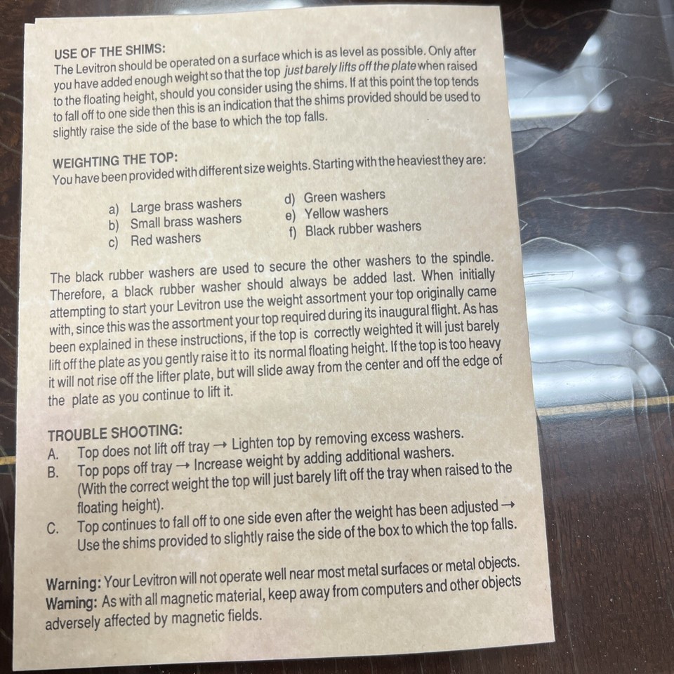 Levitron Nature Company Amazing Anti-Gravity Spinning Top Game Toy 1994 ...