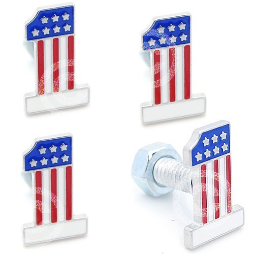 4 3D Cast Aluminum - Custom License Plate Frame Tag Bolts - "USA #1" | eBay