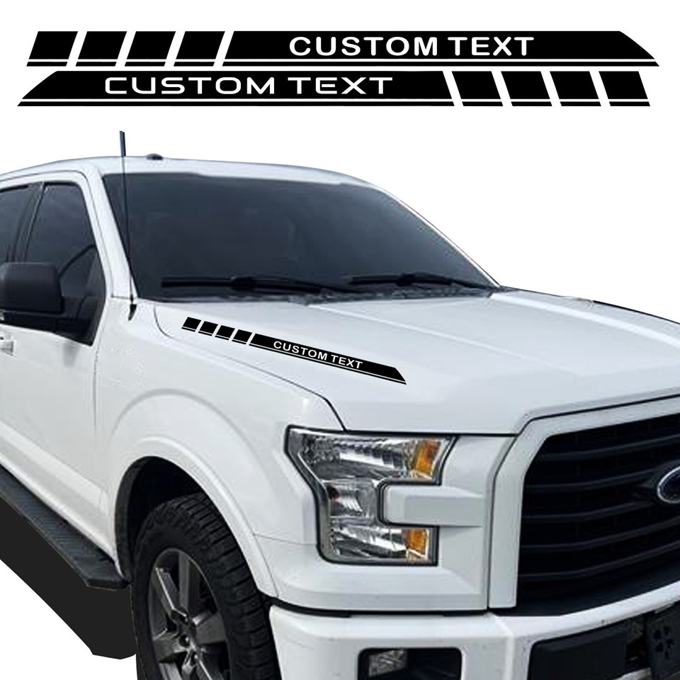 Custom Text Truck Hood Decals for Ford F150 Pickup Stickers 2PCS | eBay