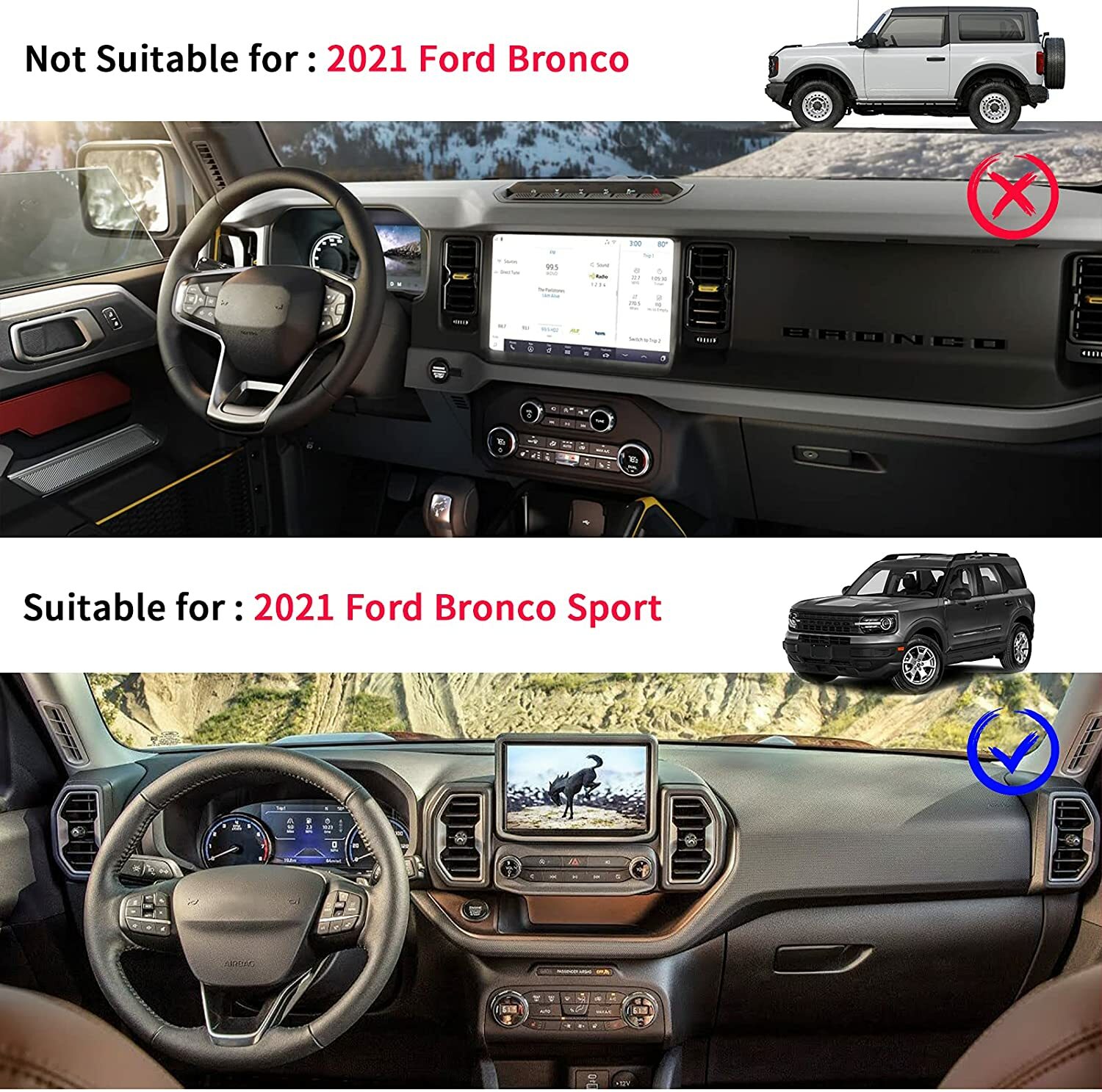 Car Front Dashboard Storage Box Tray Trim Container for Ford Bronco ...