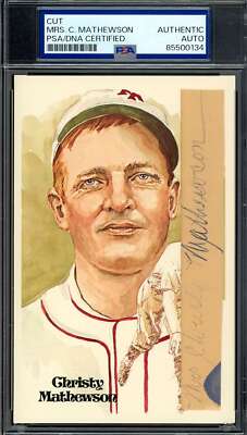 Mrs Christy Mathewson PSA DNA Coa Signed Perez Steele Cut Postcard ...