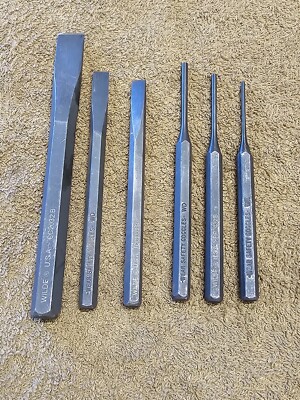 6 Wilde Cold Chisel Pin Punch Set 5/8" 3/8" 5/16" 3/16" 1/8" 1/16" PP ...