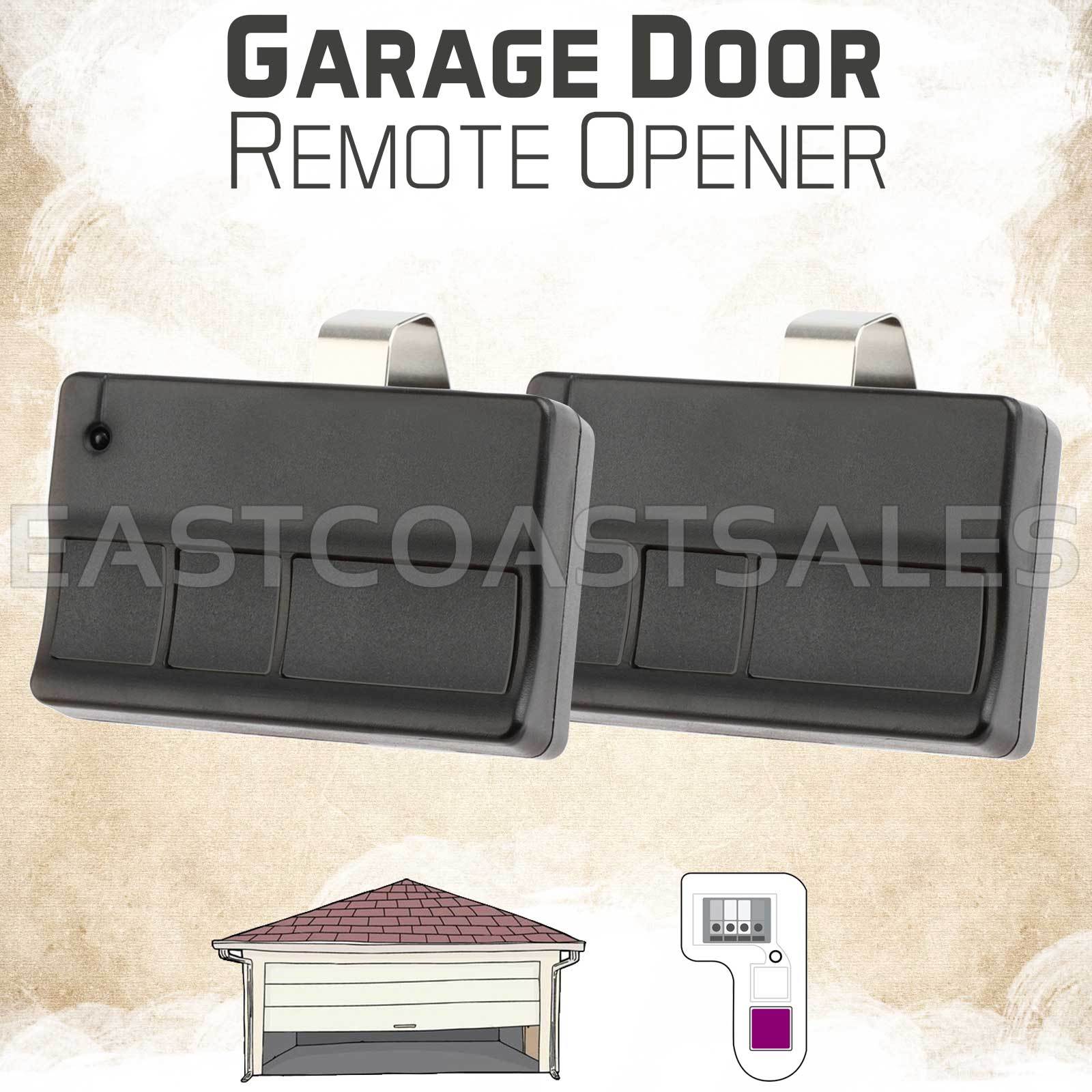 2 For 953D 956D Chamberlain Compatible 3 Button Garage Door Opener ...