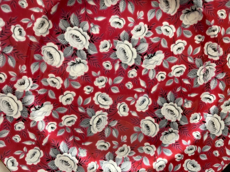 SHELLEY RED TAPESTRY ROSE CHINTZ * RIPON FOOTED CUP, SAUCER & PLATE ...