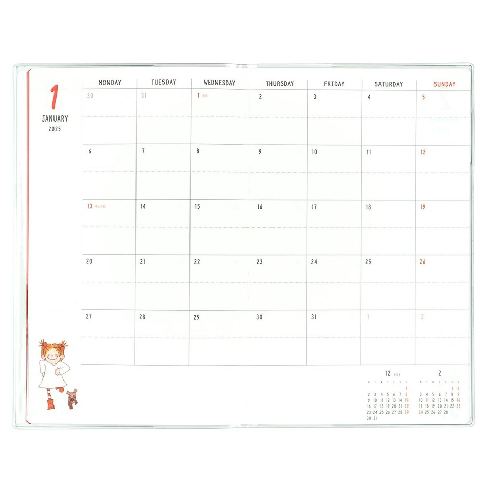 COCO Notebook 2025 A5 Slim Monthly Soft Cover Blue CD-1325-RY (Starting ...