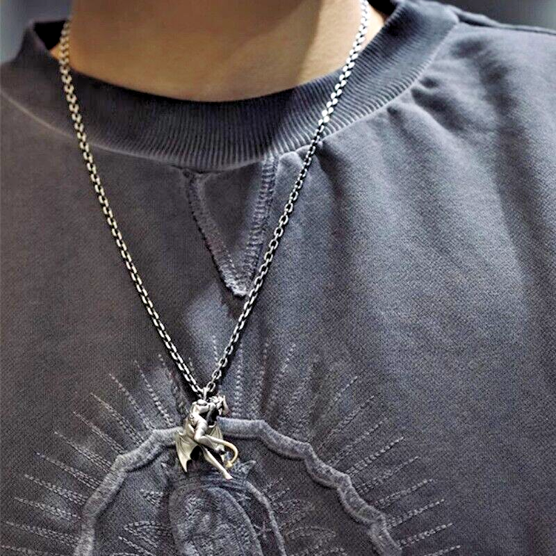 Stainless Steel Devil Angel Necklace Pendant Jewelry Fashion Chain | eBay