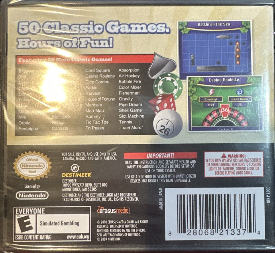 DS 50 More Classic Games (Nintendo DS, 2011) Brand New Factory Sealed ...