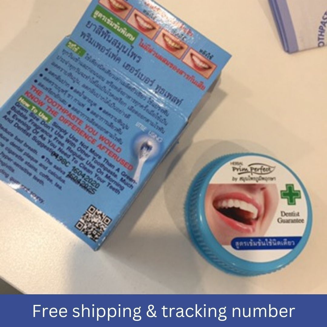 PRIM PERFECT Toothpaste Whitening Teeth Anti Bacteria Thai Herbal Clove ...