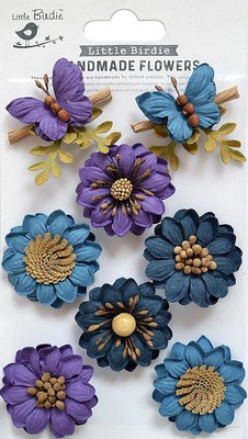 Little Birdie Arcadia Paper Flowers 8/Pkg-Purple Passion | eBay