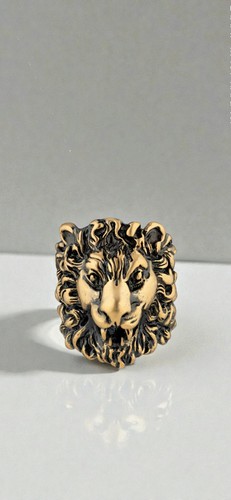 NWT Authentic Gucci Lion Head Motif Gold Ring Size US8.75 IT19 | eBay