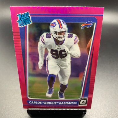 2021 Donruss Optic Football #277 Carlos "Boogie" Basham Pink Prizm ...