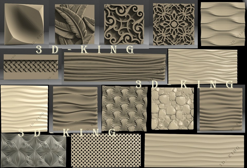 49 PCS 3D STL Model BACKGROUNDS & TEXTURES for CNC Router Aspire 3D ...