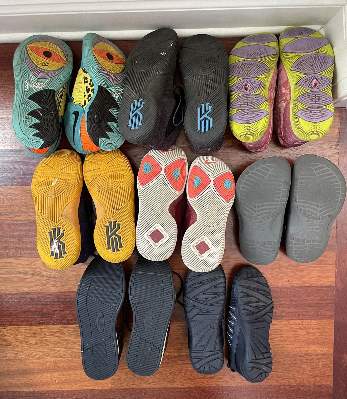 8 Nike Shoes Lot Used Jordan Kyrie Dunks Crocs Kids Boys Sneakers Lot 1 ...