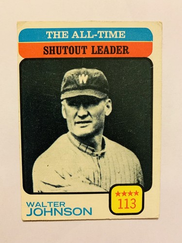 1973 Topps Walter Johnson All-Time Shutout Leader Baseball Card #476 | eBay