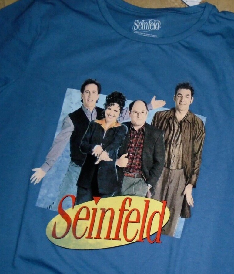 Official Seinfeld & Friends Logo Madison Blue Crew Neck T-Shirt Medium ...