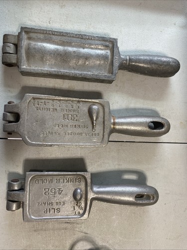 Vintage Lot of 3 C. Palmer Lead Sinker Molds No. 101, 301 & 452 Newton ...