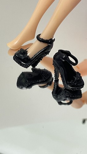 15 Pairs black High Heel pliable silicone Shoes for11.5" (30CM) Doll ...