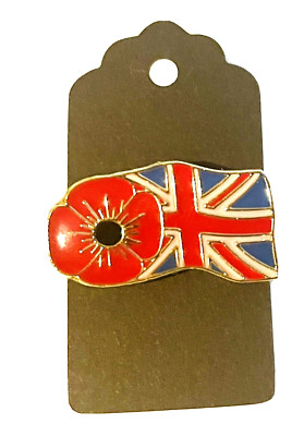 Red Poppie Flower Union Jack Pin Badge Lapel Metal Enamel UK Flag | eBay UK