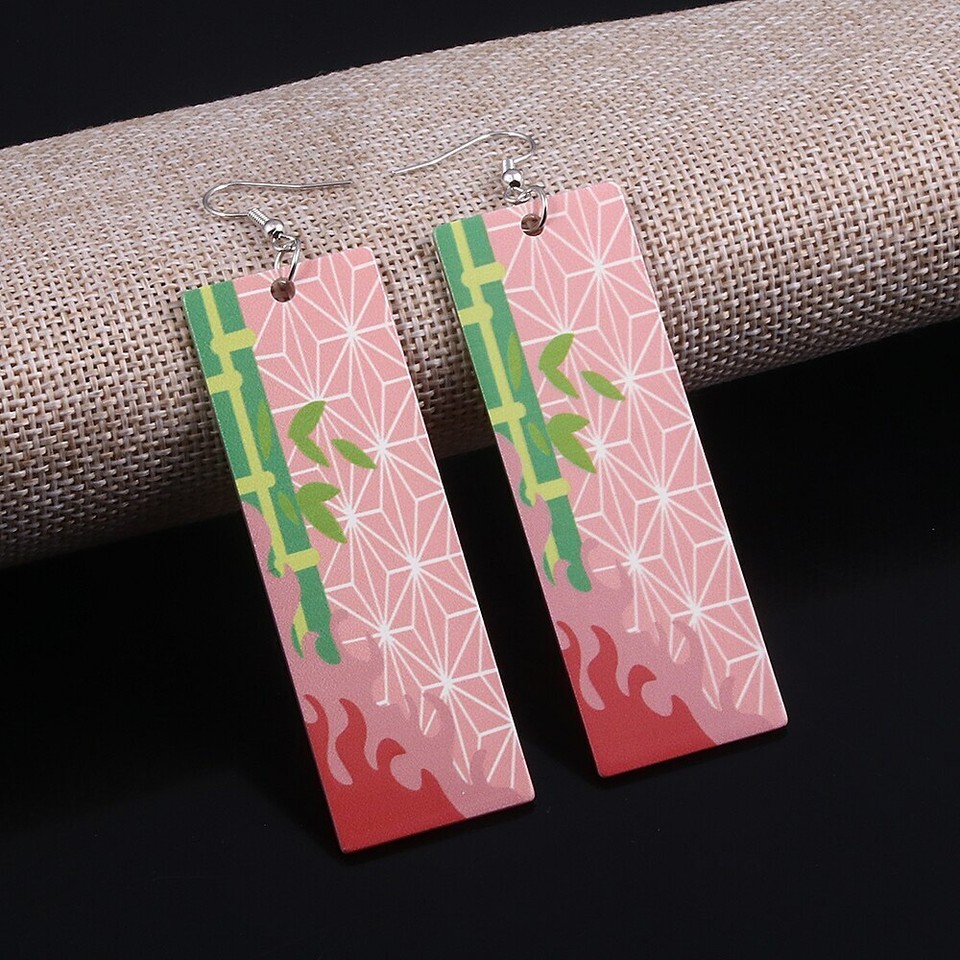 New Demon Slayer Acrylic Earrings Kimetsu no Yaiba Tanjirou Nezuko Drop ...