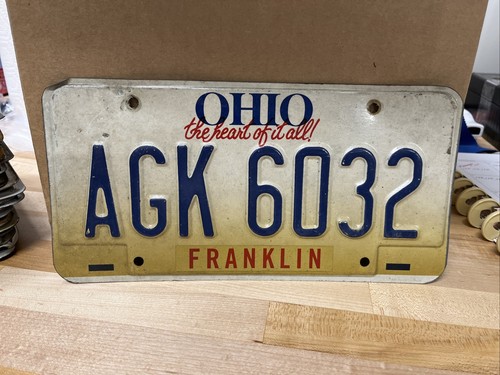 Ohio license plate AGK 6032 Franklin County, USA Box 180 | eBay