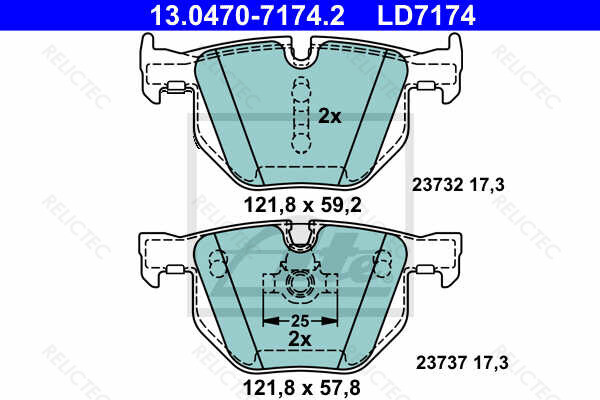 Rear Brake Pads Set BMW:E60,E61,E64,E63,5,6 34212339290 34212339279 ...