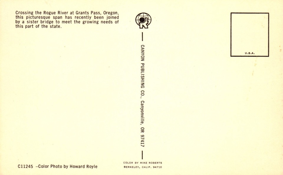 Postcard Caveman bridge Grants Pass, Oregon | eBay