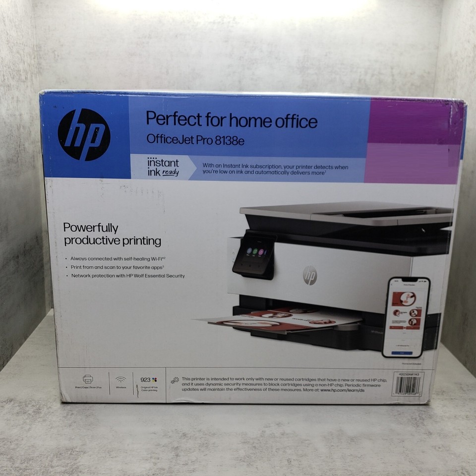 HP OfficeJet 8138e Wireless All-in-One Color Inkjet Printer, Copy, Scan ...