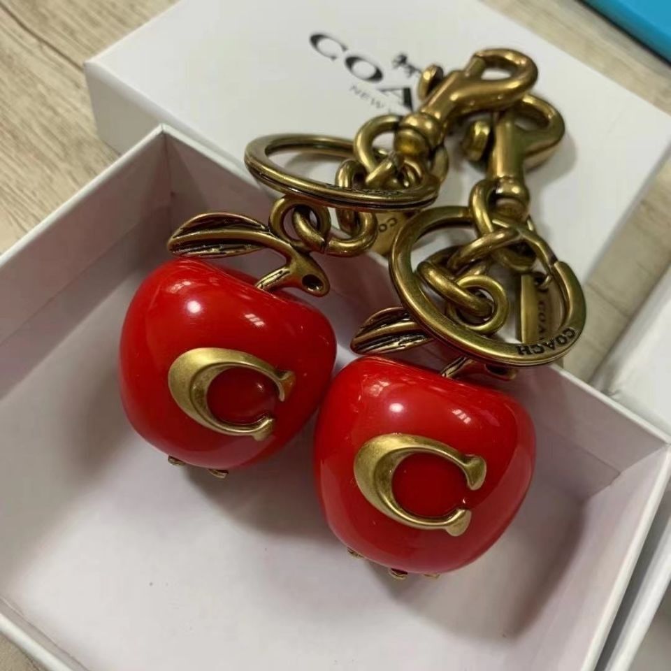 Coach Apple Keychain Bag Charm KeyChain Resin and Metal | eBay