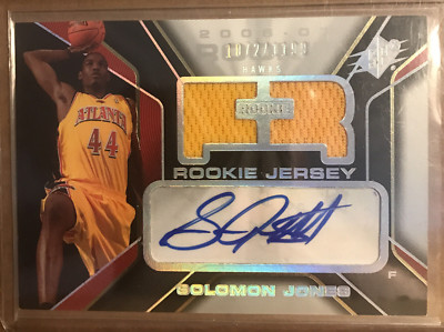 Solomon Jones 2006-07 SPx Jersey Autograph RC #129 Atlanta Hawks 1072/ ...