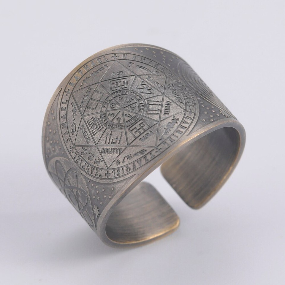 Seal of The 7 Archangels Protection Ring Amulet Metatron Cube Lilith ...