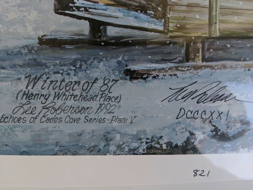 Winter of '87 limited edition print Lee Roberson Smoky Mountain Art ...