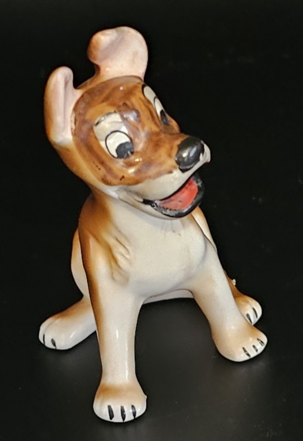 Made In Japan Vintage Porcelain Dog Figurine Tan Brown 3.5 inch Glazed ...