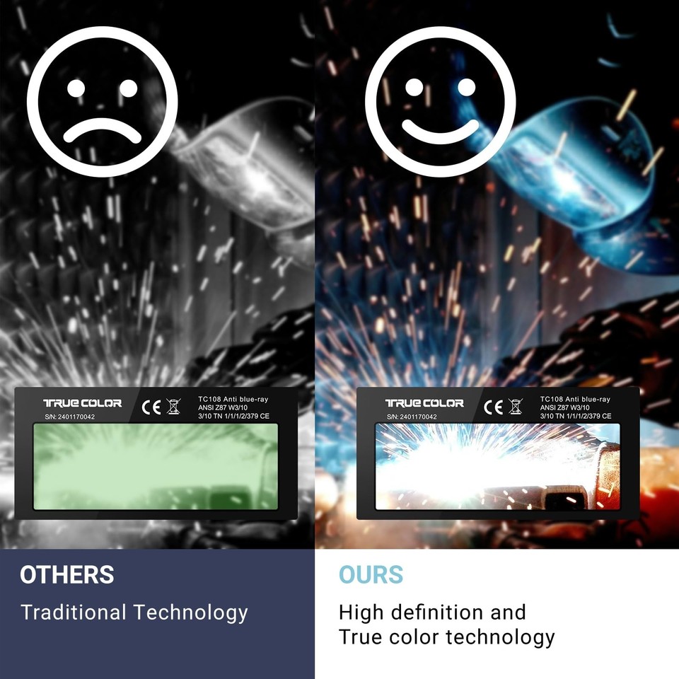 【Shade 10】 Auto Darkening Welding Lens 2x4 1/4, Solar Energy Weldi | eBay