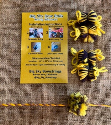 Bow String Silencers - Yellow and Brown Double Set (Wool Puffs) | eBay