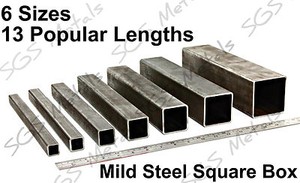Mild Steel SQUARE Box Section 6 sizes to choose from & 13 popular ...